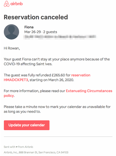 Reaction Airbnb Changes Cancellation Policy COVID 19 Hospitable